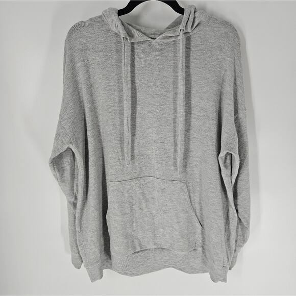 ALO Yoga | Tops | Alo Yoga Heathered Grey Distressed Oversized Long ...